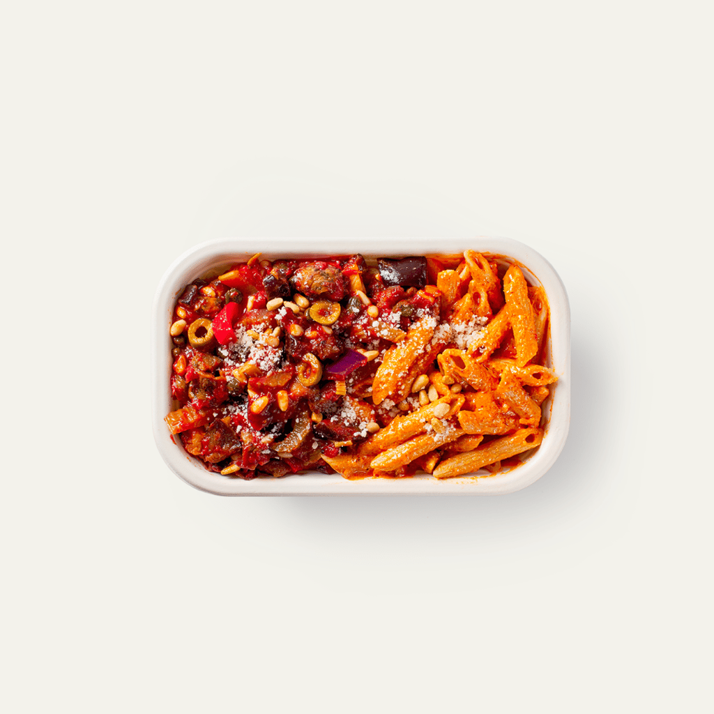 Mozzarella pasta met caponata - Freasy | Fresh · Frozen · Easy